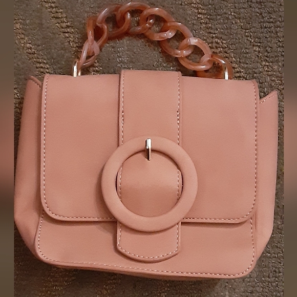 JustFab | Bags | Justfab Small Mauve Pinkish Plastic Chain Top Handle ...